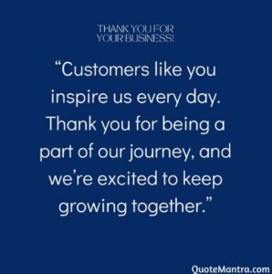 Thank You Messages For Customers - QuoteMantra