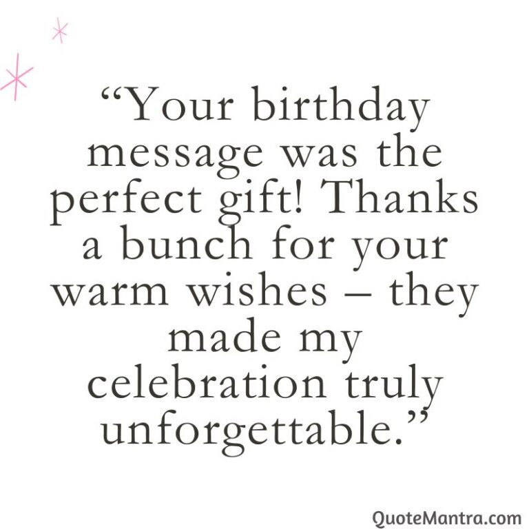 Birthday Wishes Reply Messages - QuoteMantra