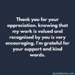 Professional Thank You Message for Appreciation - QuoteMantra