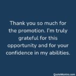 Thank You Messages for Promotion - QuoteMantra