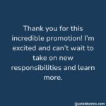 Thank You Messages for Promotion - QuoteMantra