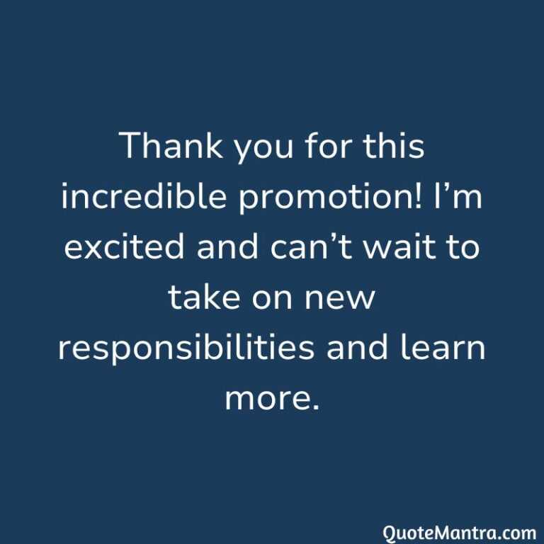 Thank You Messages for Promotion - QuoteMantra
