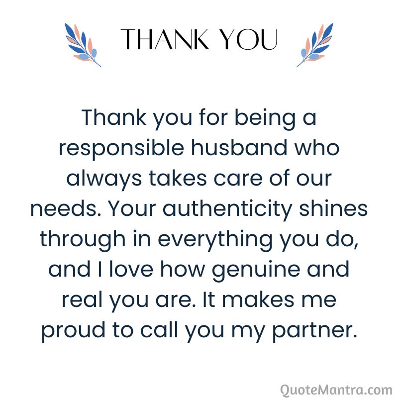 Thank You Husband: Messages to Show Gratitude and Love - QuoteMantra